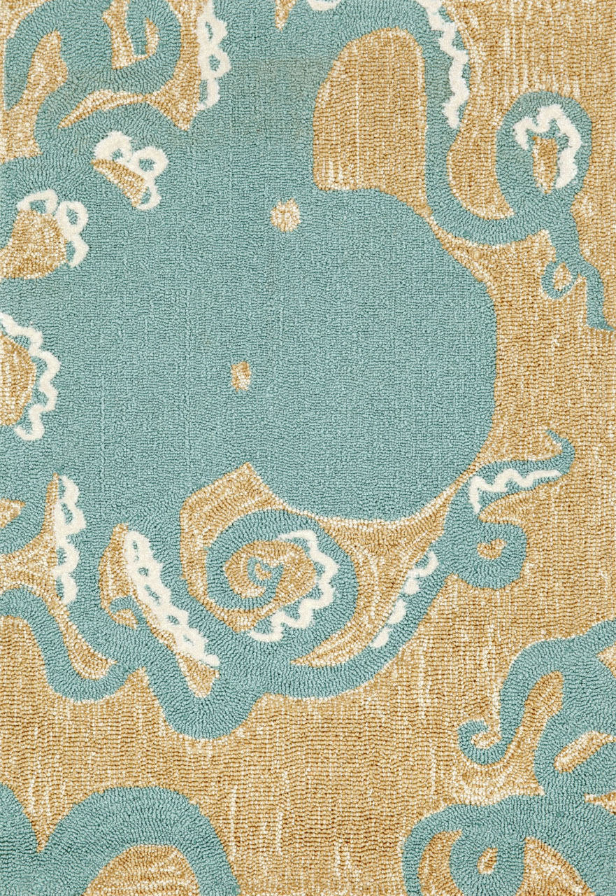 Trans-Ocean Frontporch Octopus 143204 Aqua | Rug Studio