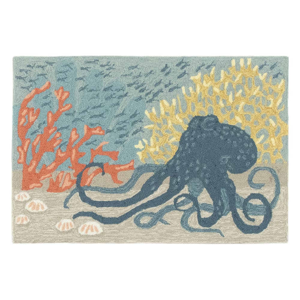 Trans-Ocean Frontporch Octopus 453104 Ocean | Rug Studio