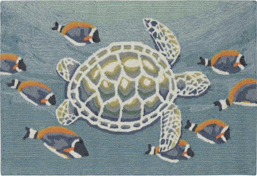 Trans-Ocean Frontporch Turtle And Fish 463604 Ocean | Rug Studio
