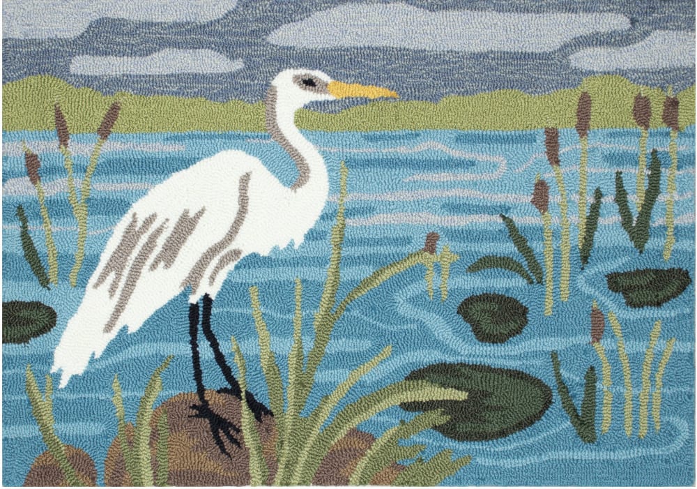 Trans-Ocean Frontporch Egret 472403 Lake | Rug Studio