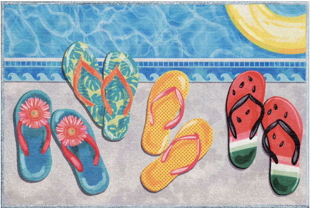 Trans-Ocean Impressions Poolside Flip Flops 293344 Multi | Rug Studio