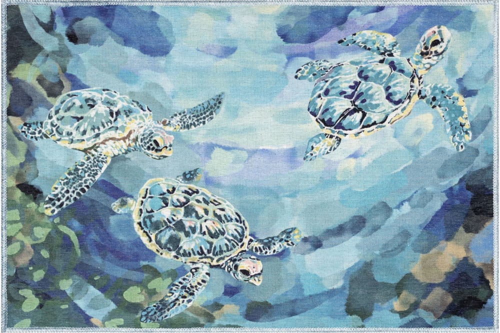 Trans-Ocean Impressions Seaturtles 293604 Ocean | Rug Studio