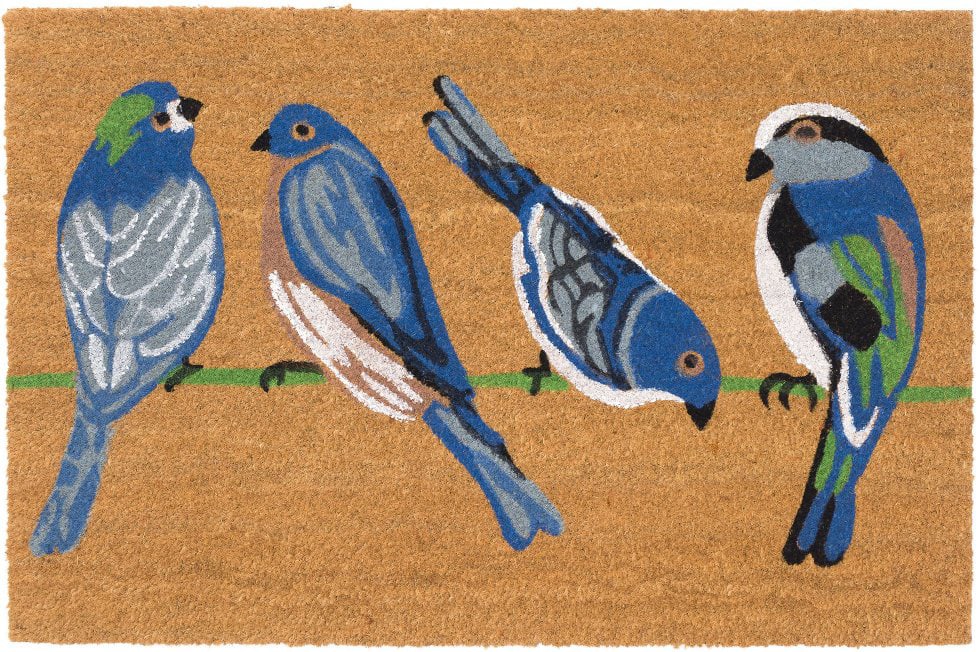 Trans-Ocean Natura Blue Birds 206112 Natural | Rug Studio