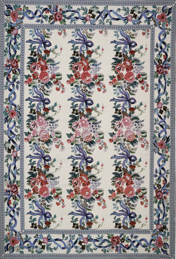 Vestiges Needlepoint Floral Ivory | Rug Studio