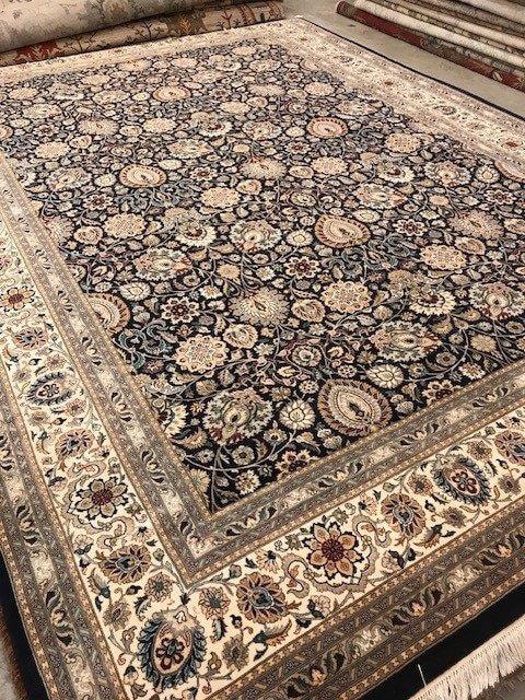ORG 1618 Shah Abbas Floral Dark Blue - Ivory | Rug Studio