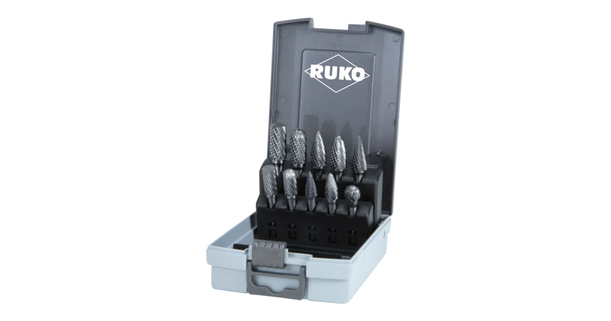 Tungsten carbide rotary burr set, TC | Rotary burrs | RUKO