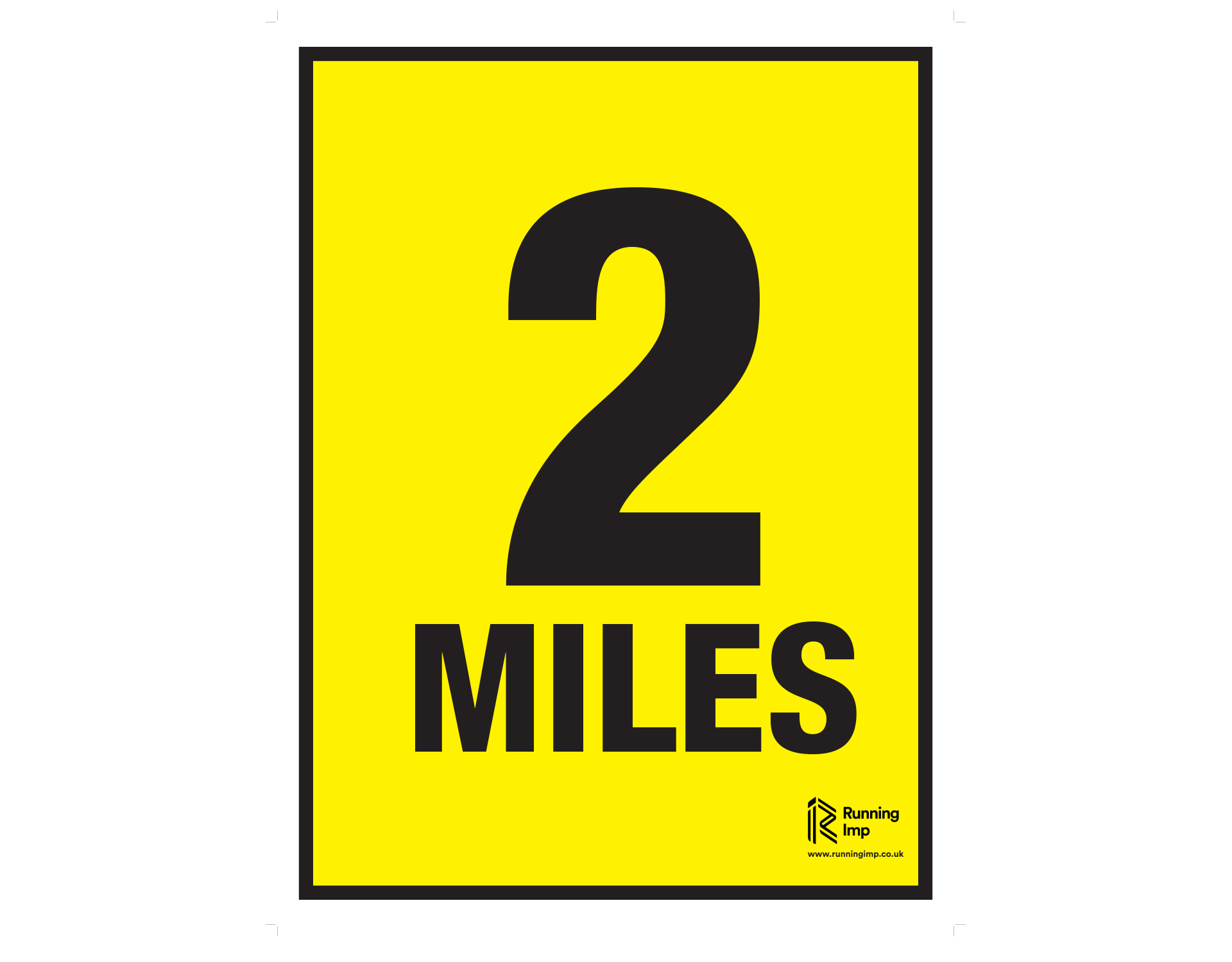 2 Mile Marker Event Sign | Running Imp - Running Imp