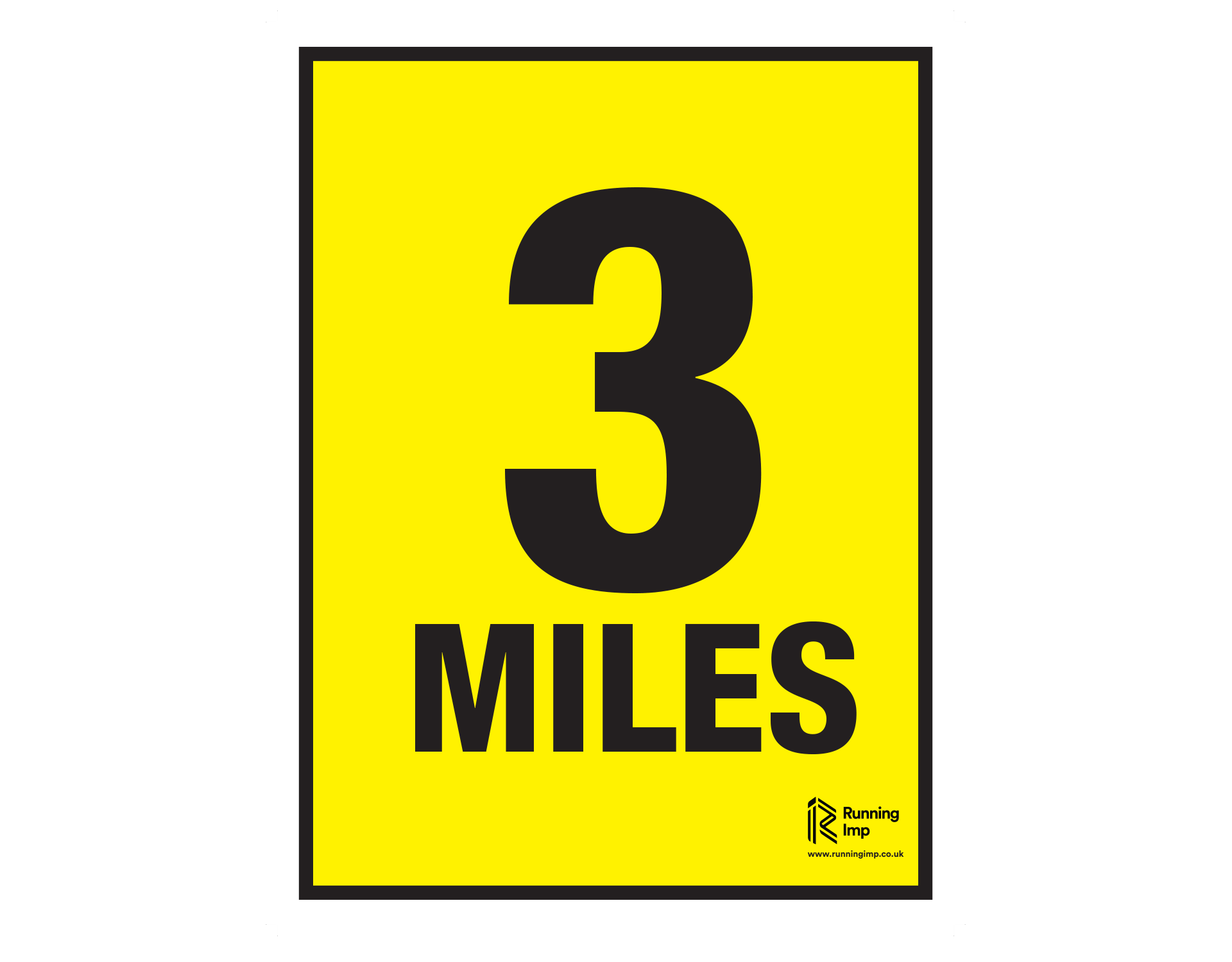 3 Mile Marker Event Sign | Running Imp - Running Imp