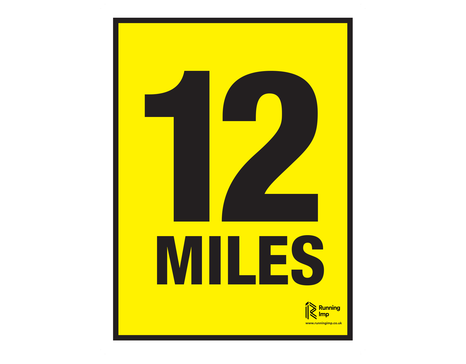12 Mile Marker Event Sign | Running Imp - Running Imp