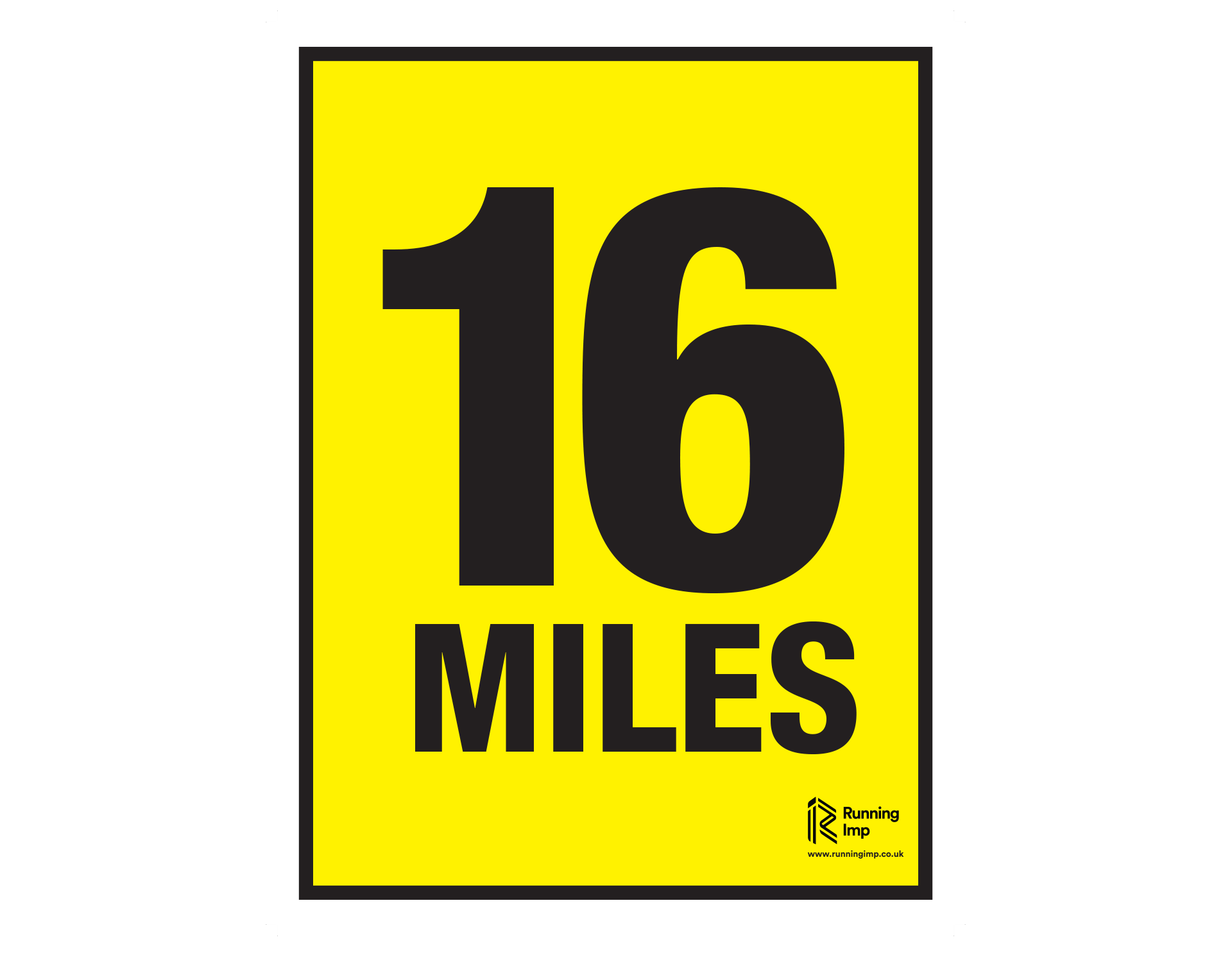 16 Mile Marker Event Sign | Running Imp - Running Imp