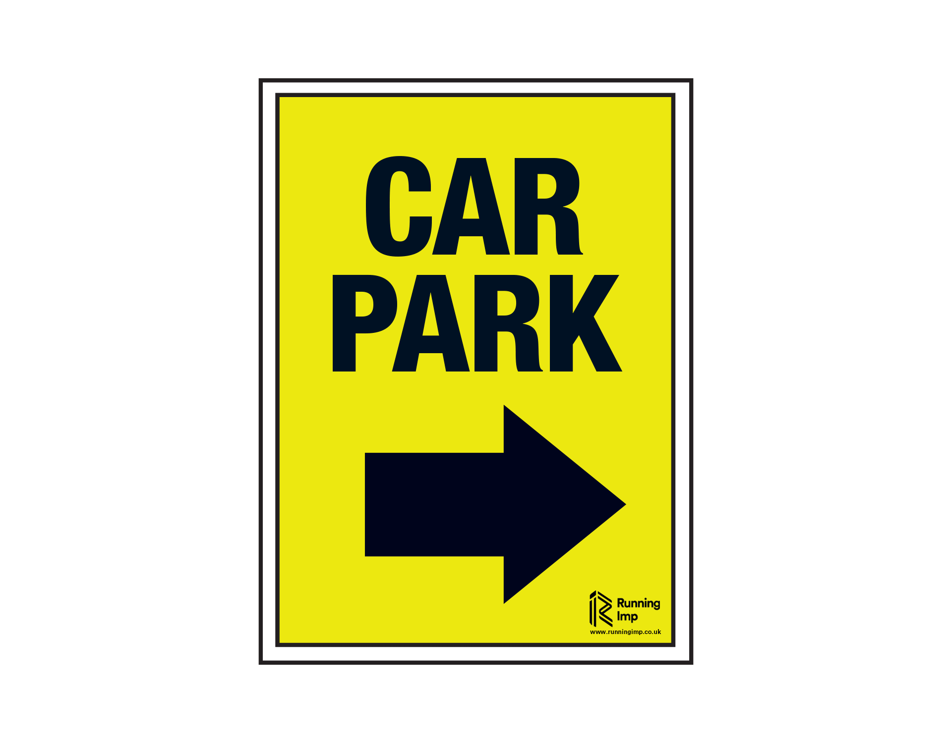 ‘Car Park’ with Loose Arrow Event Sign | Running Imp - Running Imp