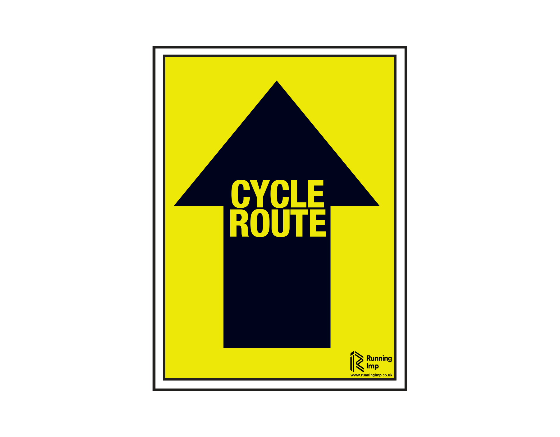 Cycle Route Straight Up Arrow Event Sign | Running Imp - Running Imp