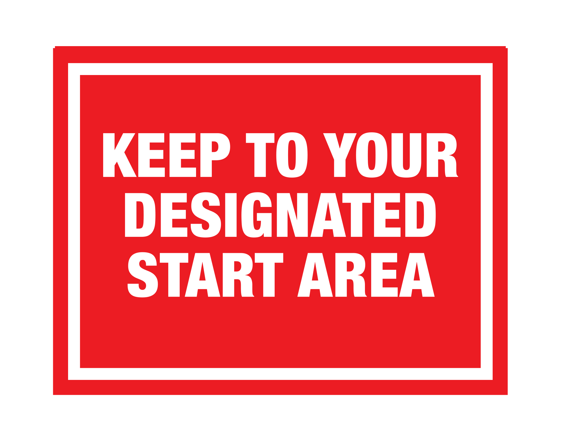 ‘Keep To Your Designated Start Area’ Event Sign | Running Imp - Running Imp