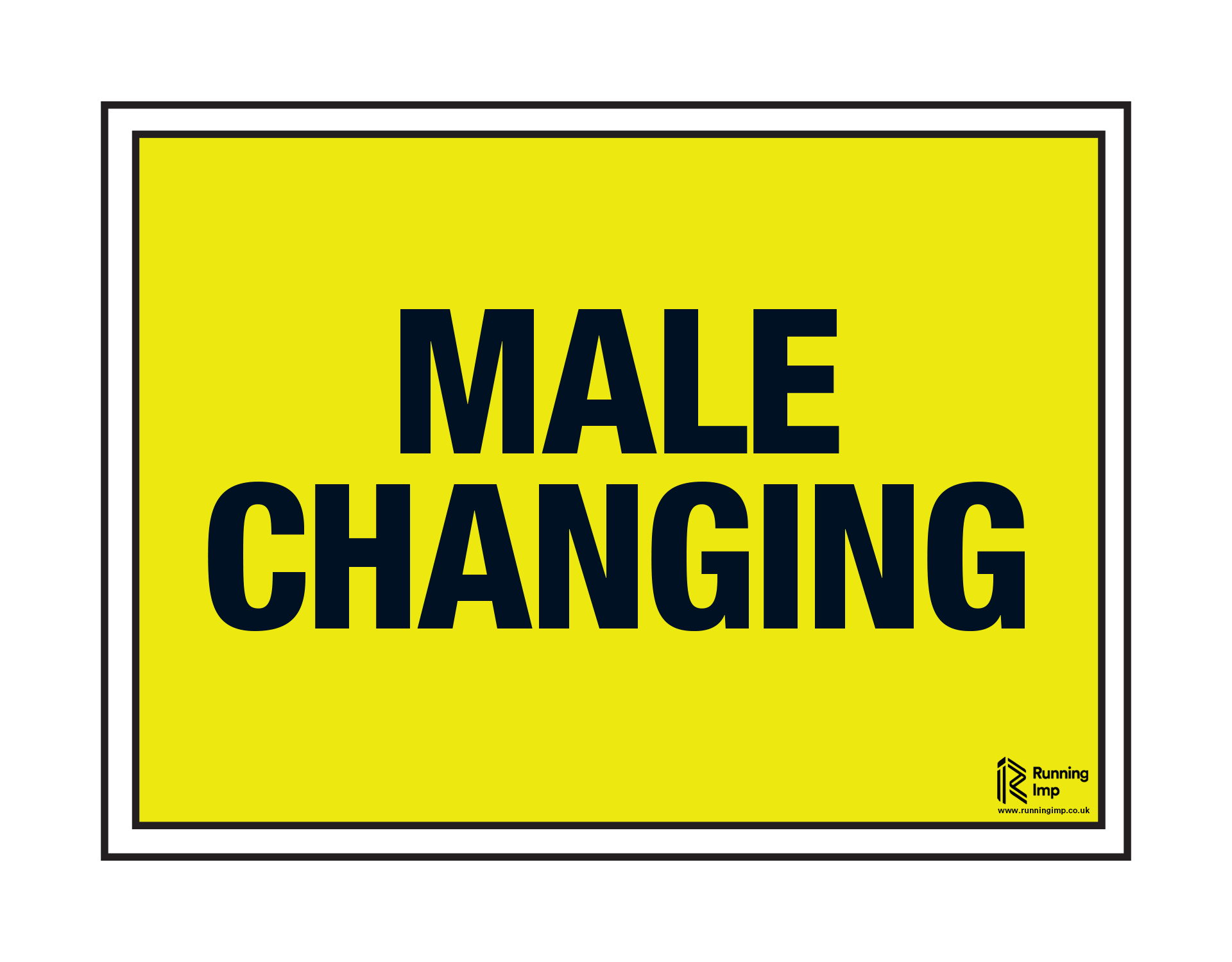 ‘Male Changing’ Event Sign | Running Imp - Running Imp
