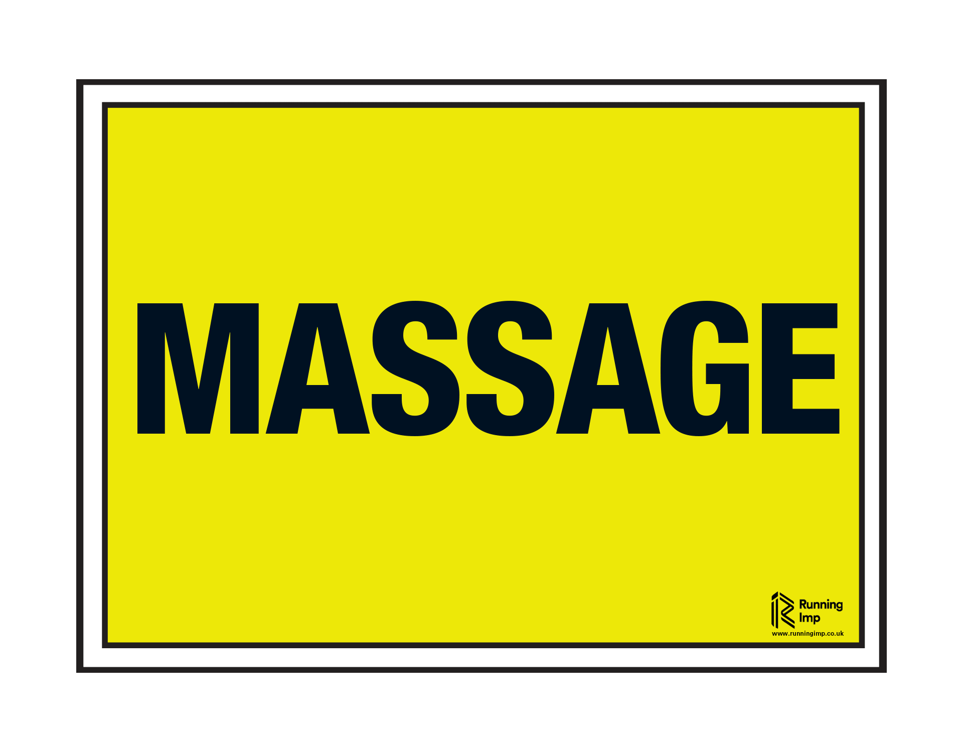 ‘Massage’ Event Sign | Running Imp - Running Imp