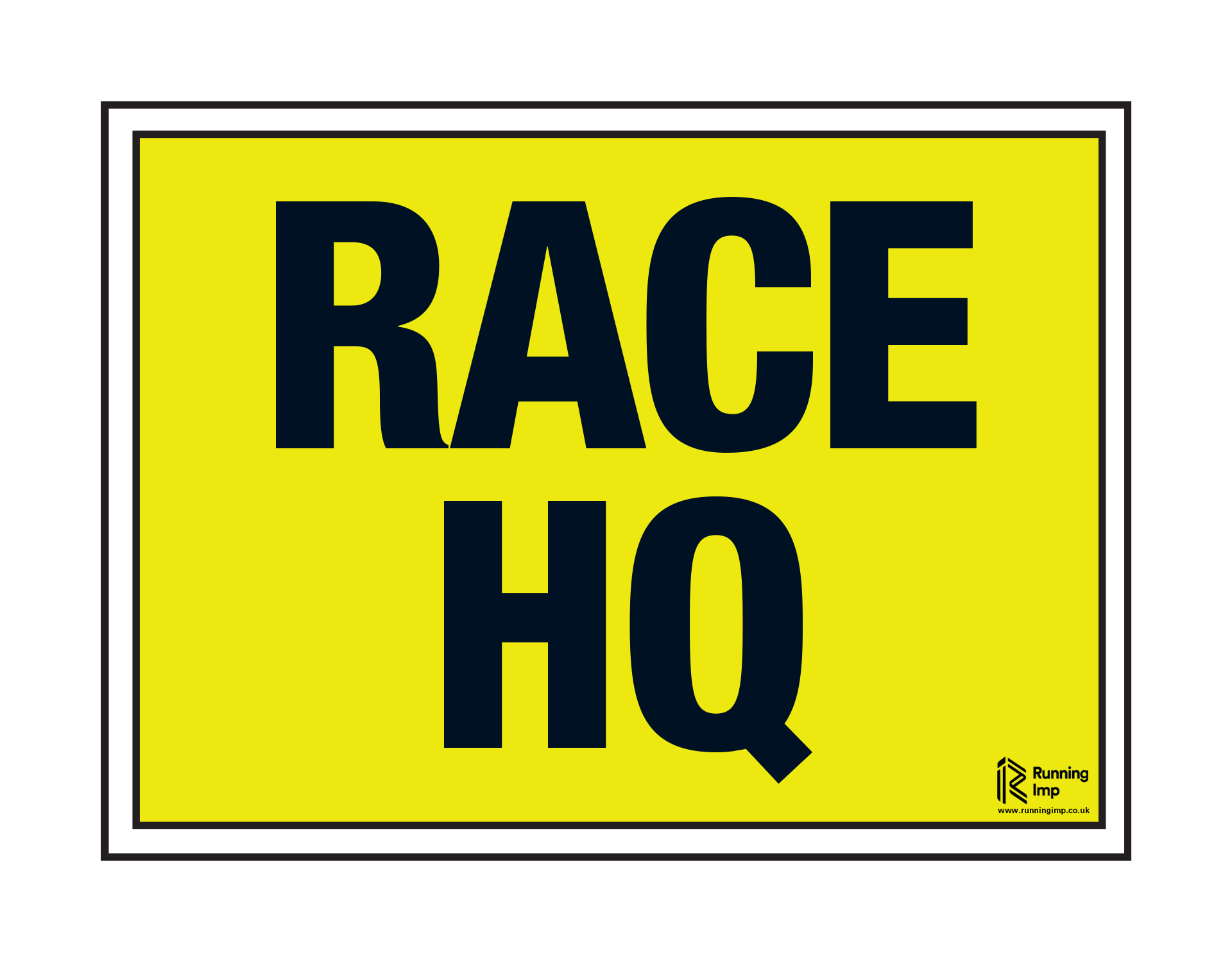 ‘Race HQ’ Event Sign | Running Imp - Running Imp
