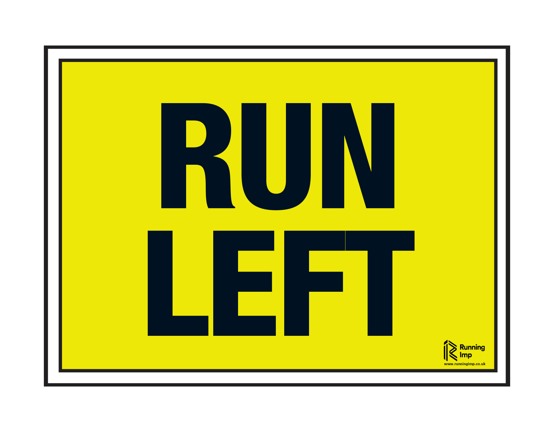 Run Left Event Sign | Running Imp - Running Imp