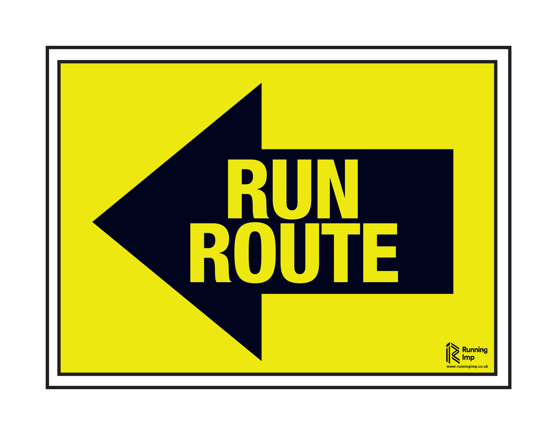 Run Route Left Arrow Event Sign | Running Imp - Running Imp