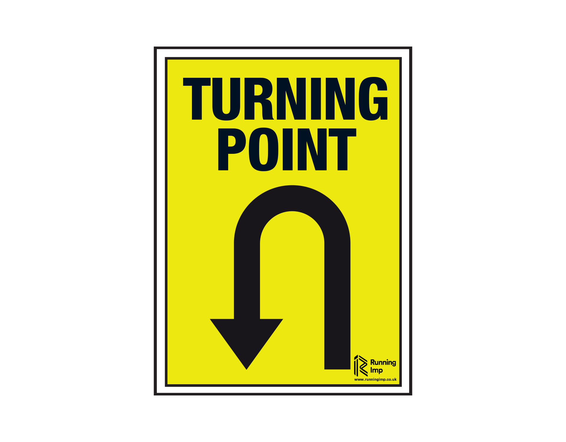 ‘Turning Point’ Left Arrow Event Sign | Running Imp - Running Imp