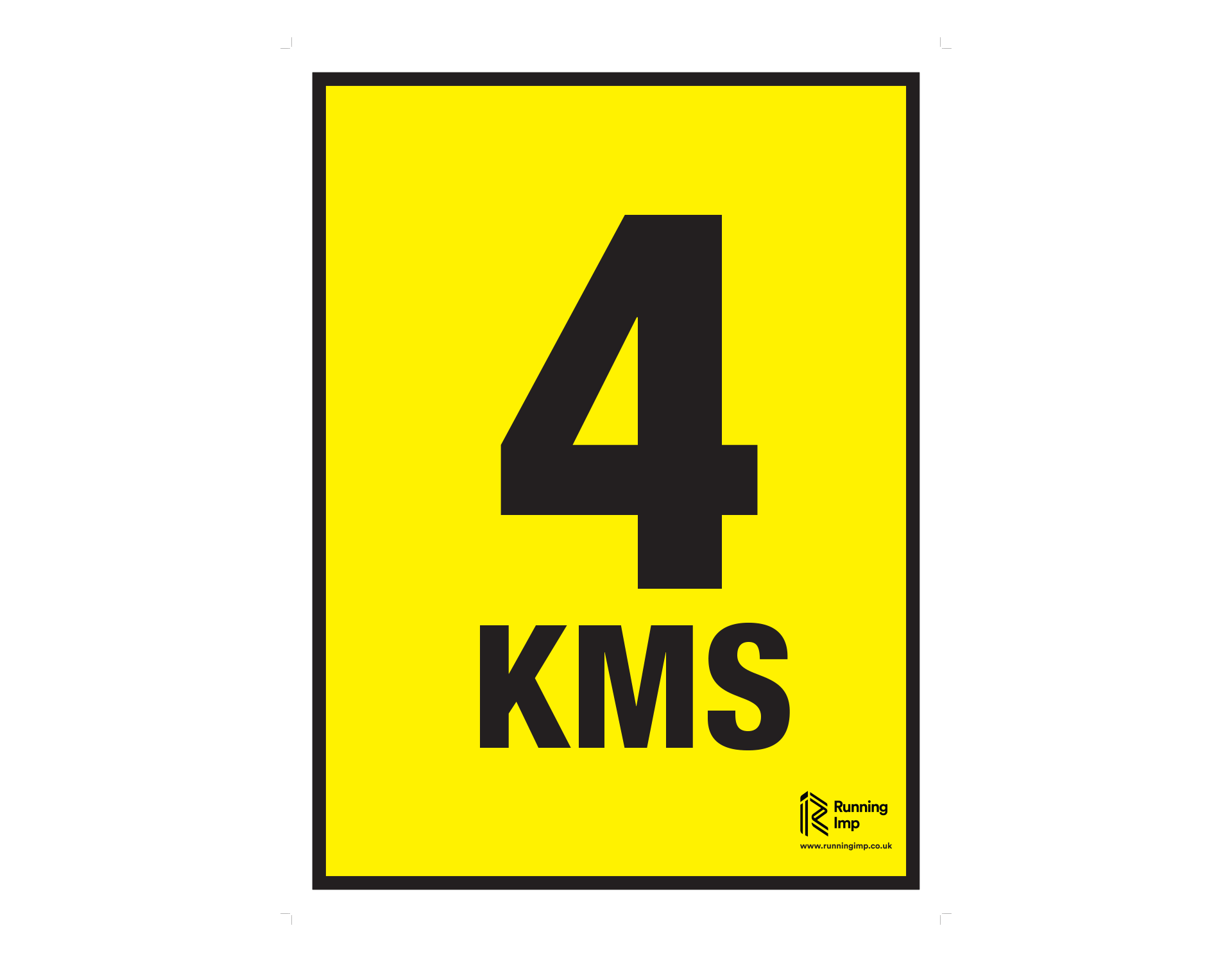 4 Large Kilometre Marker Event Signs | Running Imp - Running Imp