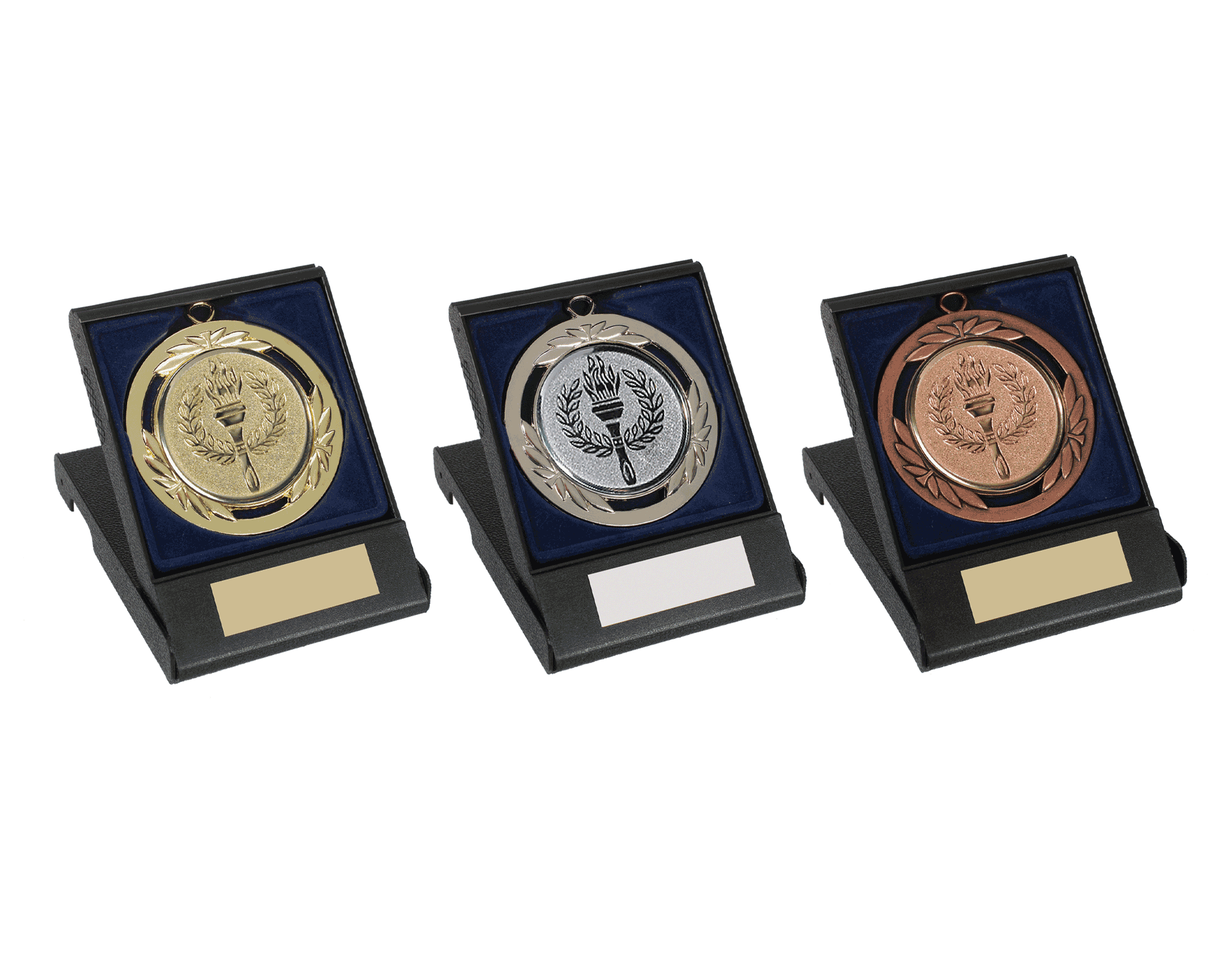 T56H Set of Three Plume Victory Torch Presentation Medals | Running Imp ...