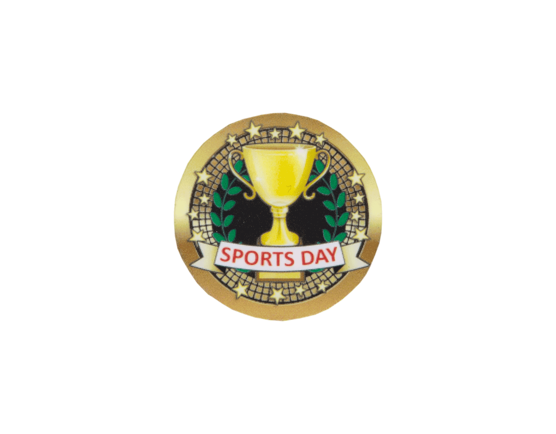 Sports Day 1” Metallic Foil Spectrum Medal Centre | Running Imp ...