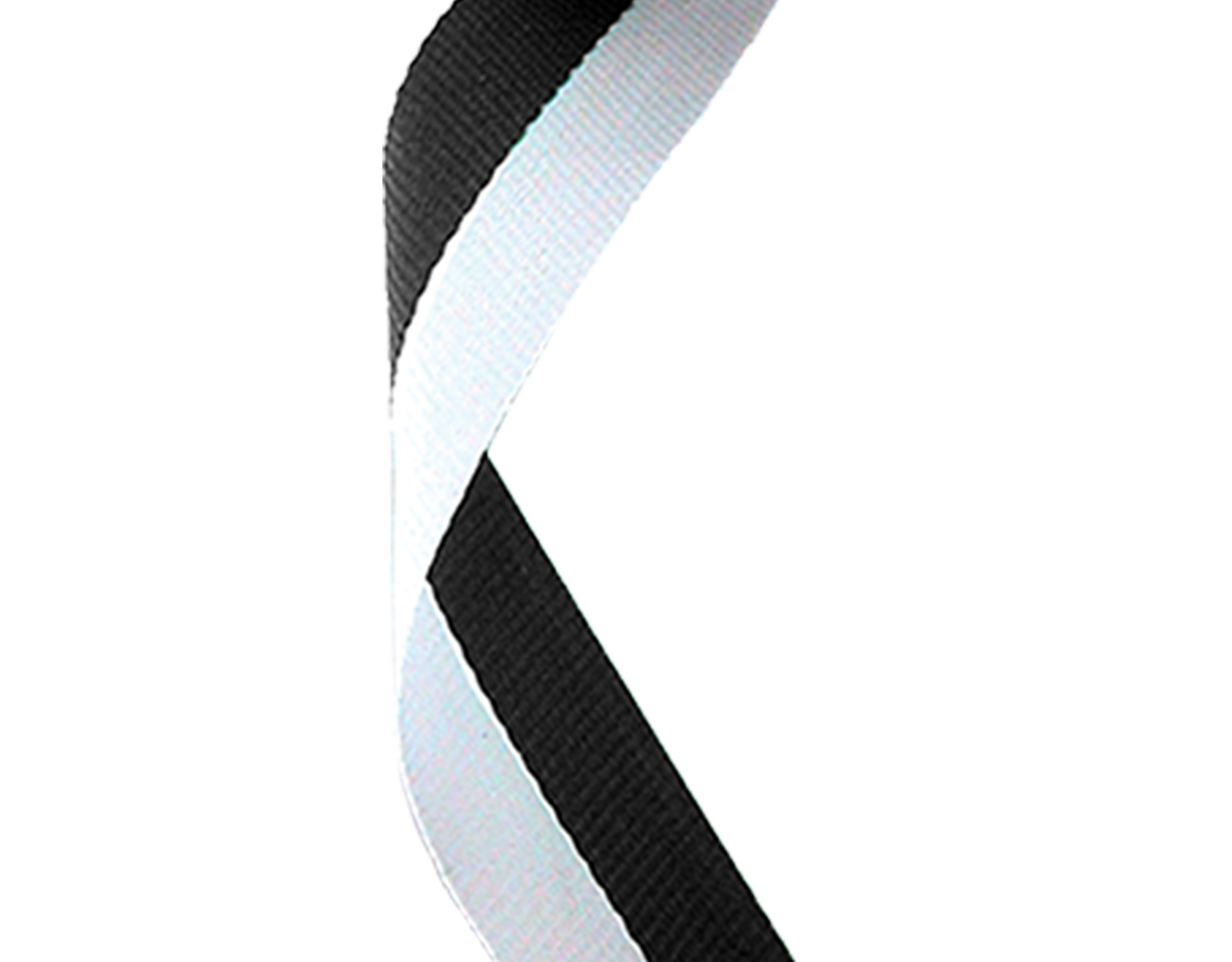 Black/White 22MM Deluxe Woven Ribbon | Running Imp - Running Imp