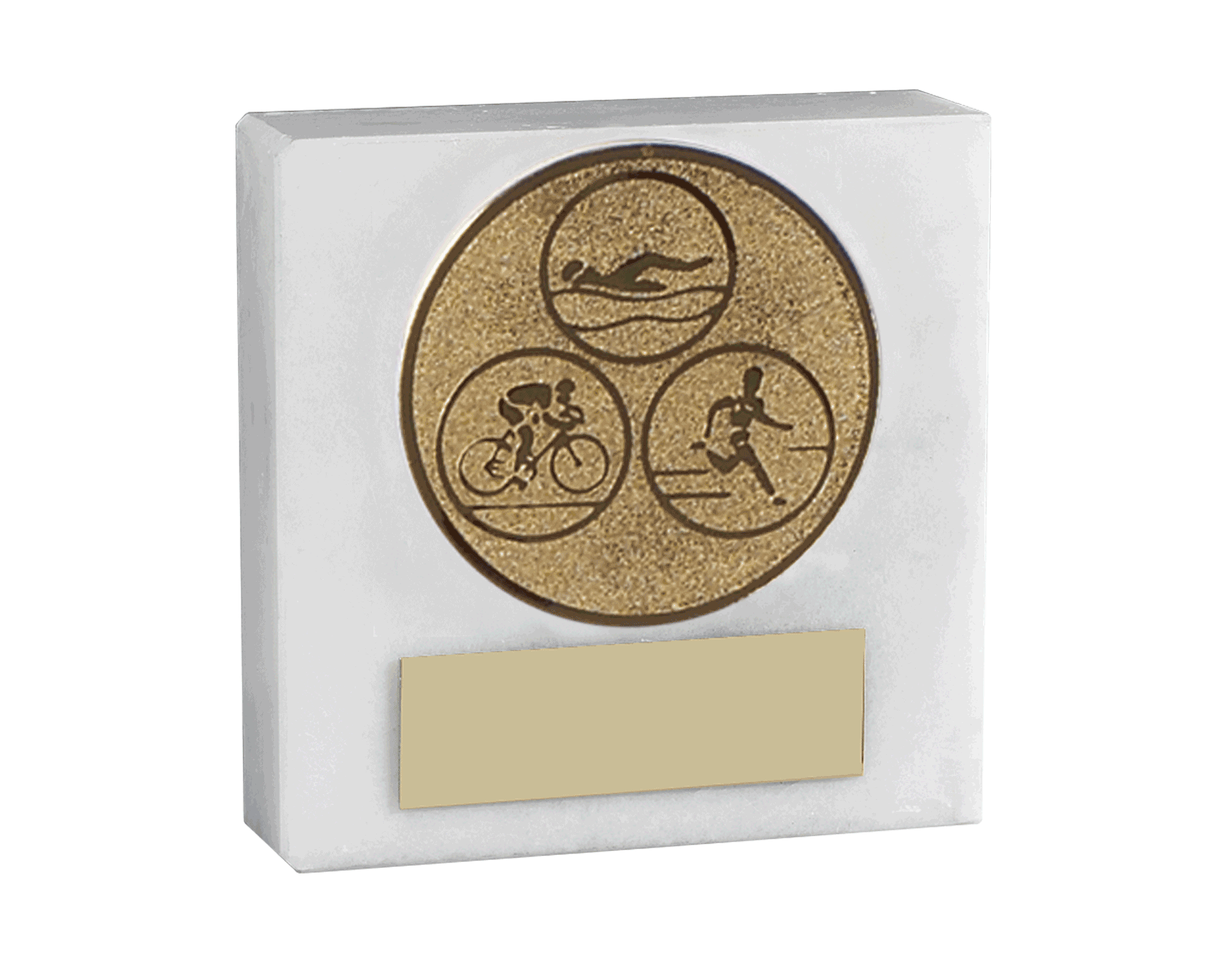 T212X - White Triathlon Marble Block | Running Imp - Running Imp
