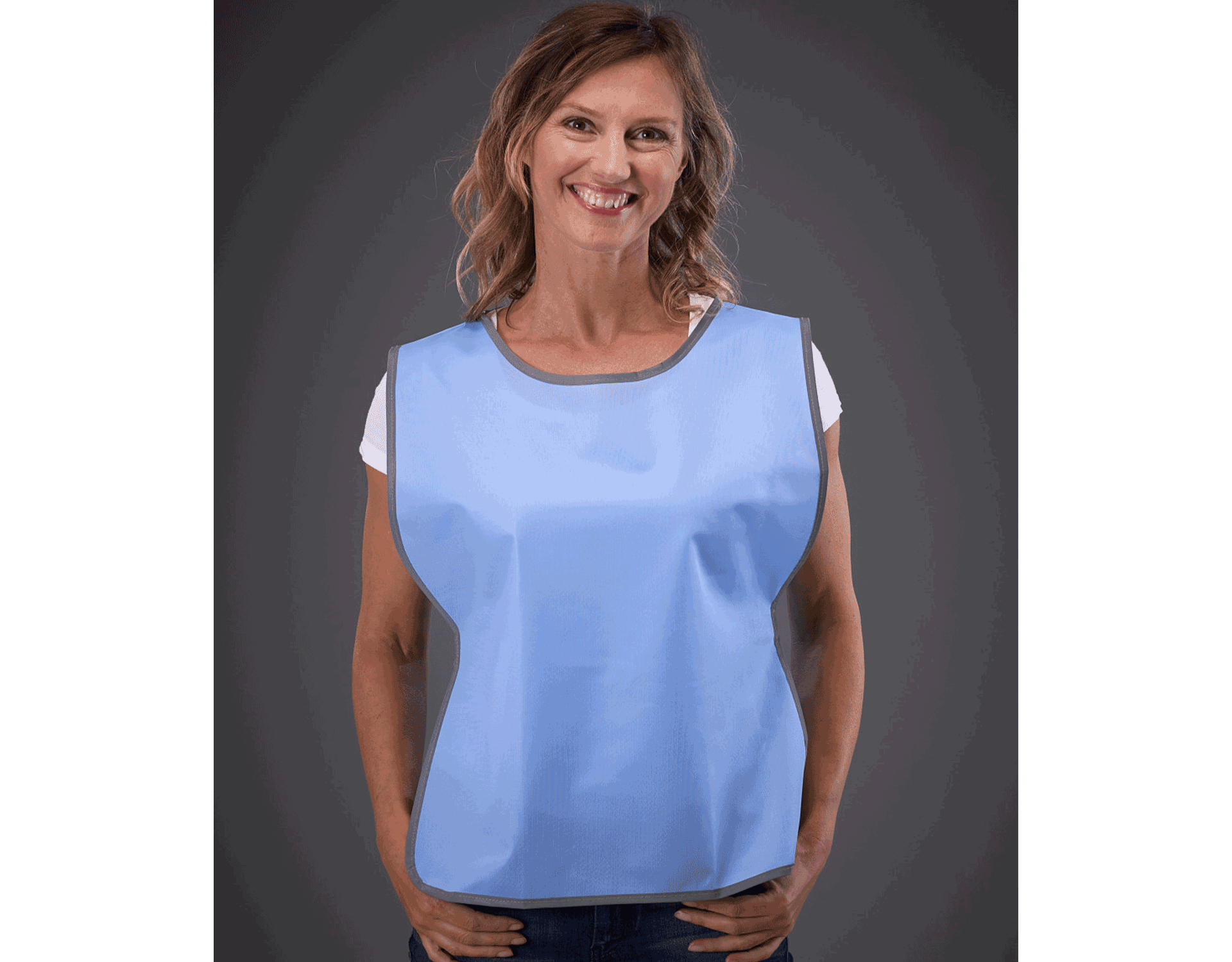 Plain Sky Blue Reflective Hi-Vis Tabards - Small/Medium | Running Imp ...