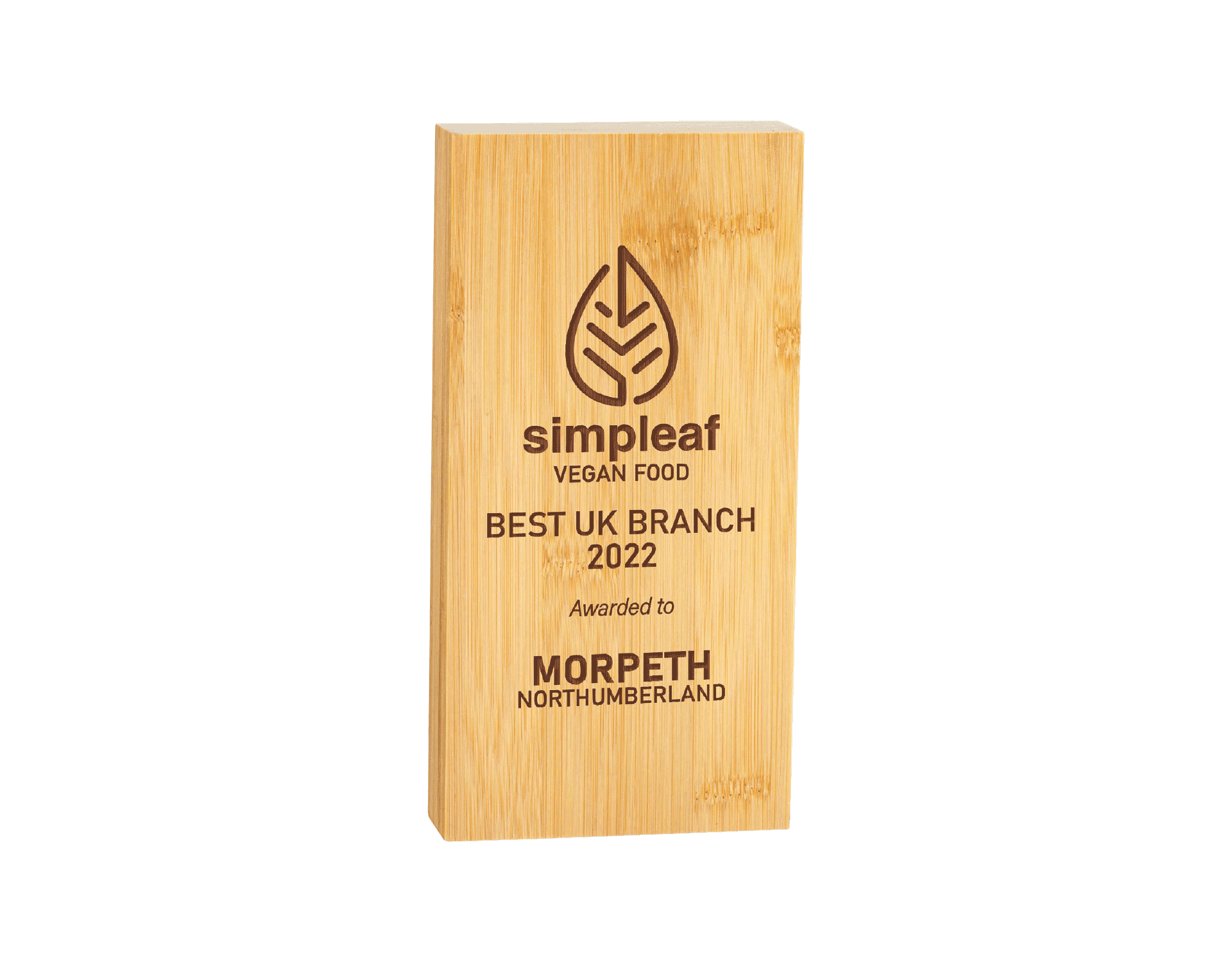 T250D Bespoke Laser Engraved Bamboo Block | Running Imp - Running Imp