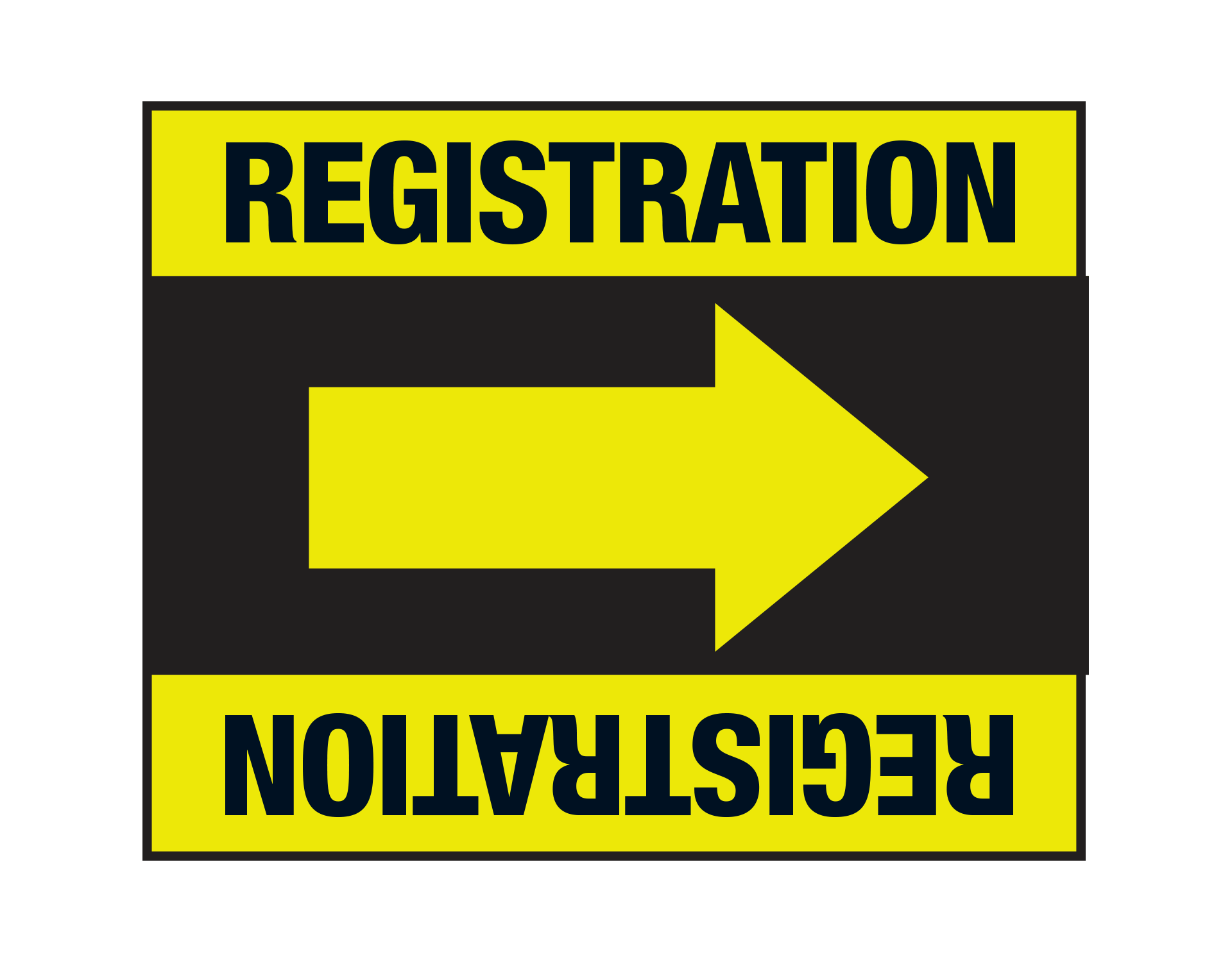 Small ‘Registration’ Arrow Event Sign | Running Imp - Running Imp