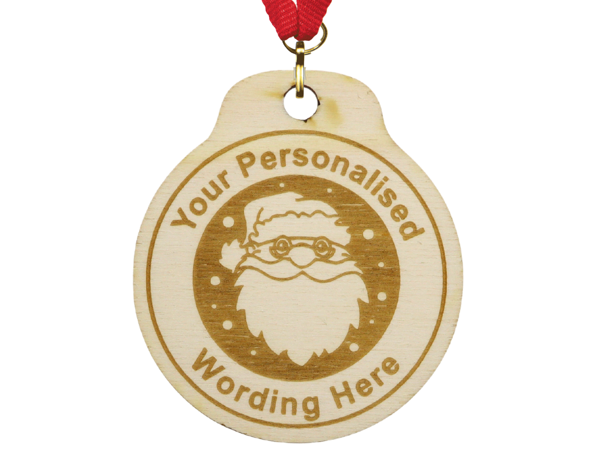 Wooden 5 Santa Medal - Running Imp