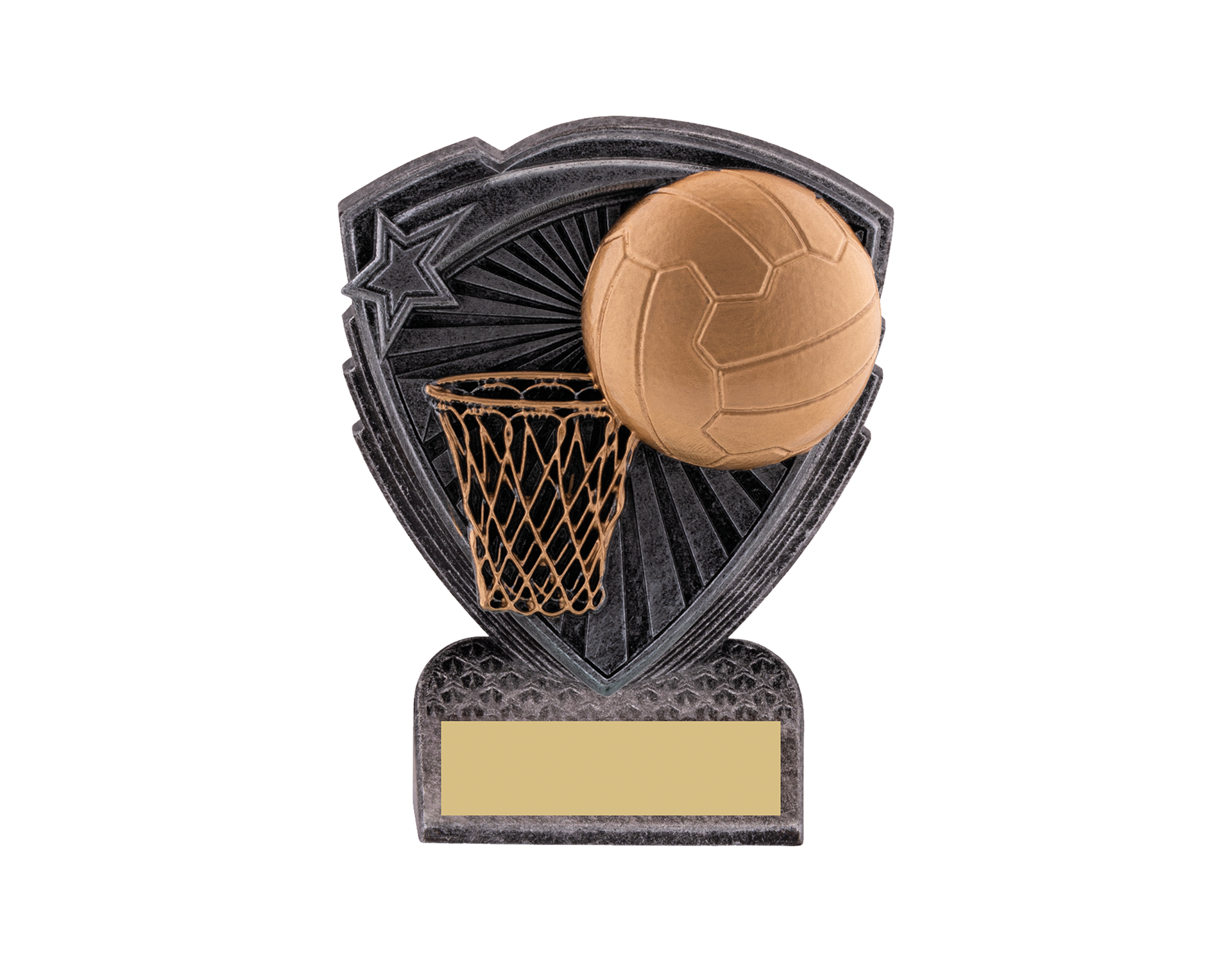 T514Z - Super Economy 3D Resin Netball Award 10cm (4") | Running Imp ...