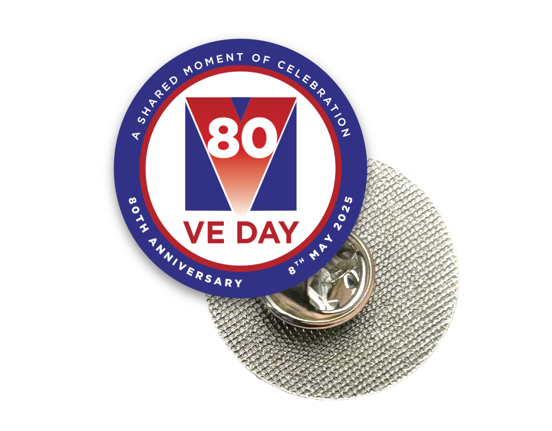 VE Day 80 25mm Pin Badge | Running Imp - Running Imp