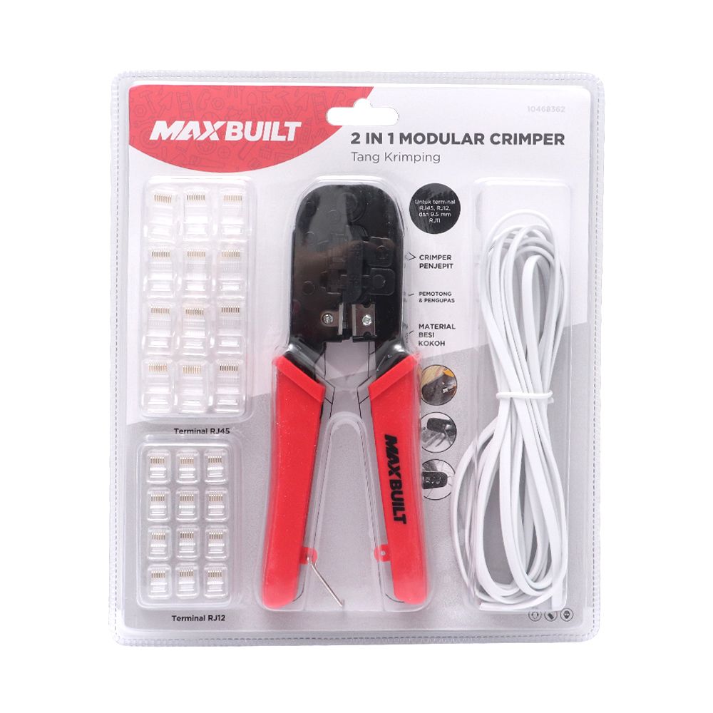 Jual Maxbuilt Tang Crimping Modular Telepon 2 In 1 Hitam Merah Terbaik ...
