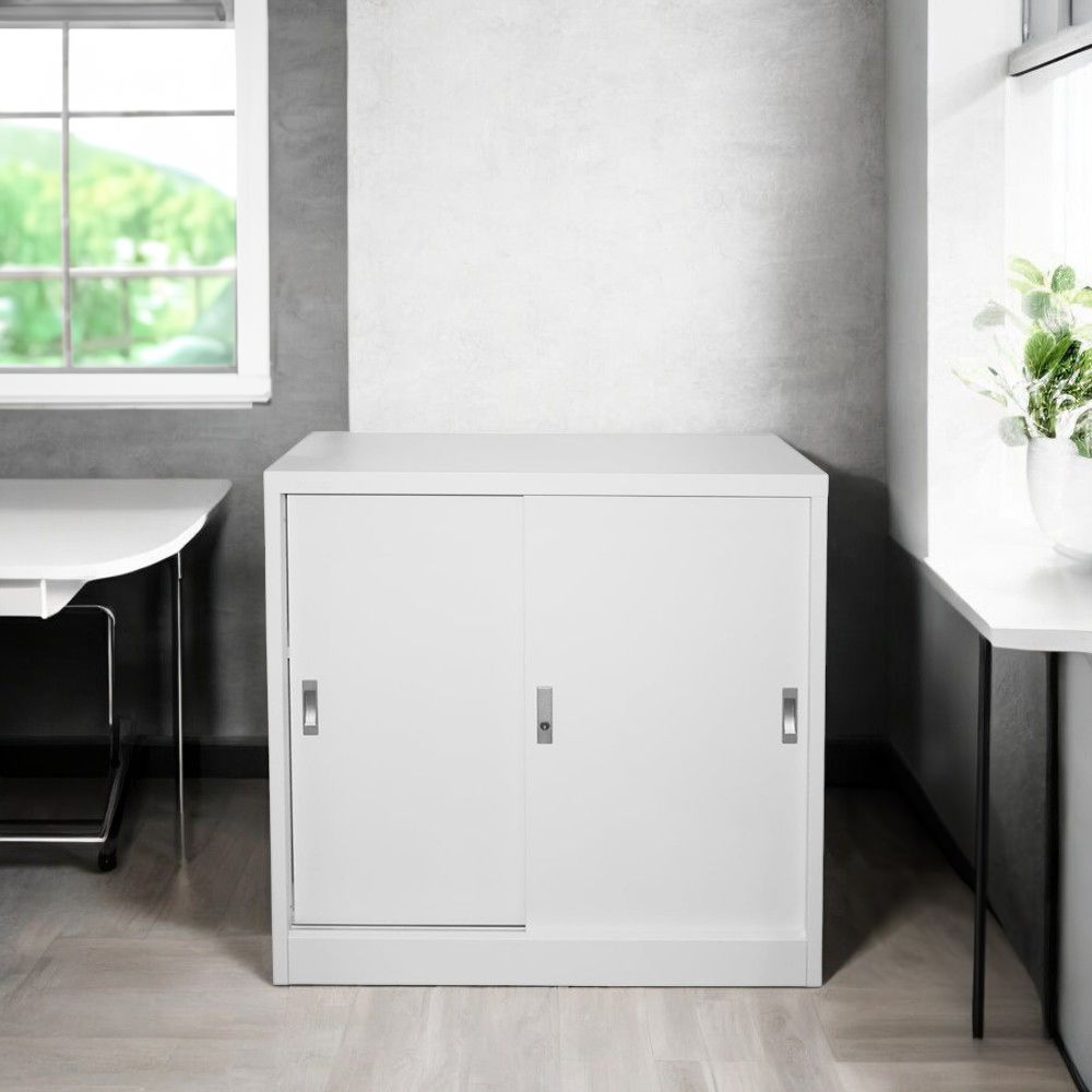 Jual Informa Kabinet Kantor Metal Pintu Geser Low Putih Terbaik | Informa