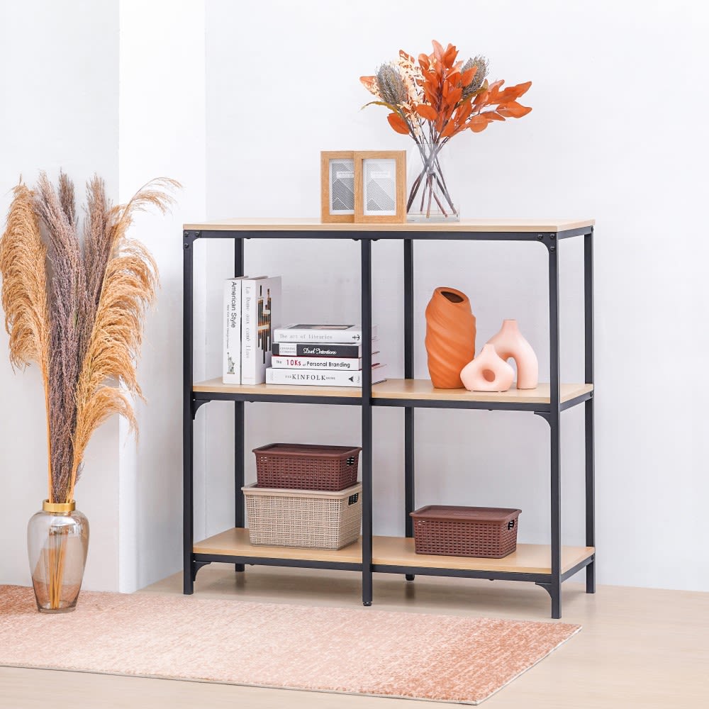 Jual Informa Octa Rak Besi 3 Tingkat L 100 Cokelat Oak Terbaik | Informa