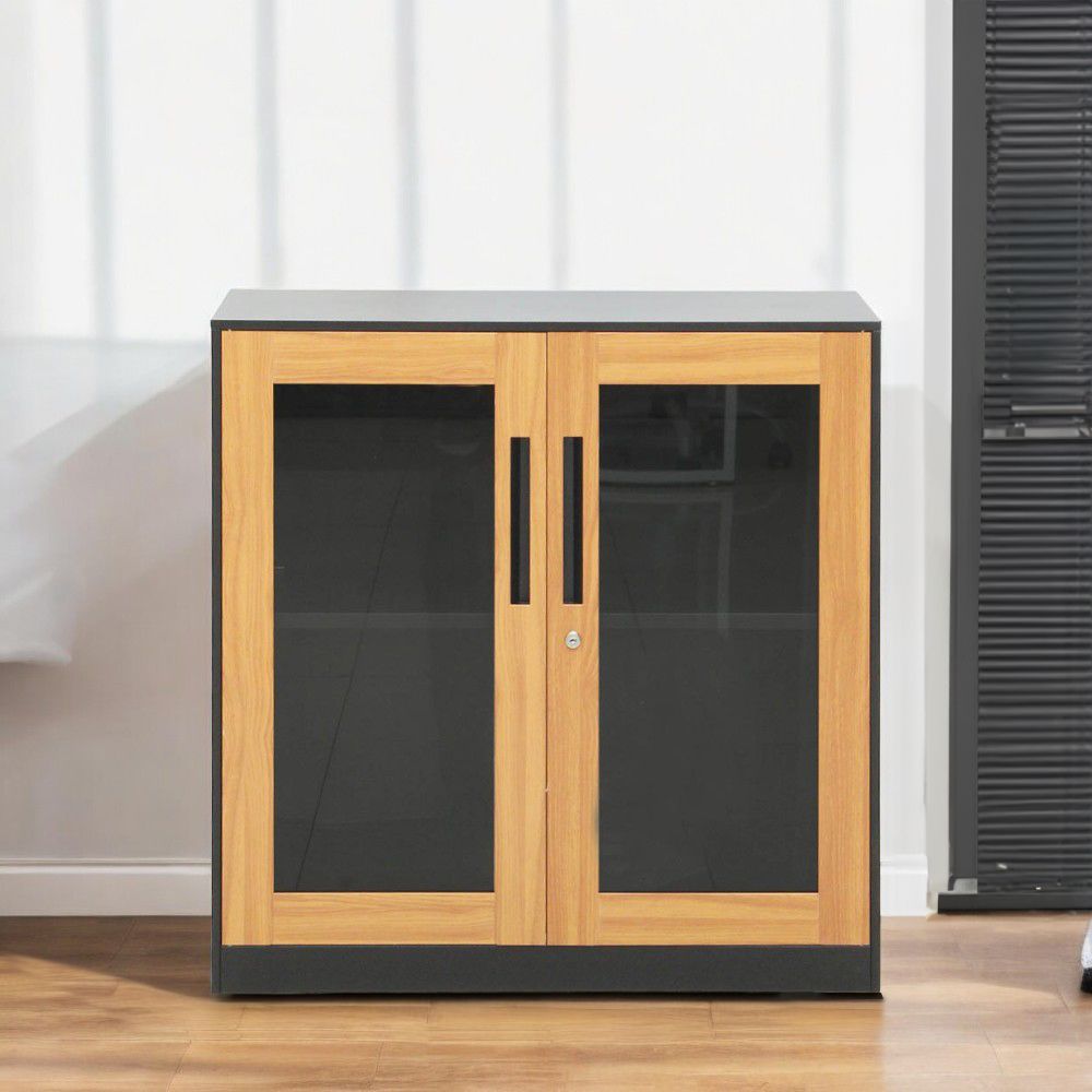 Jual Informa Berne Kabinet Kantor Metal 2 Pintu Kaca Cokelat Hitam ...