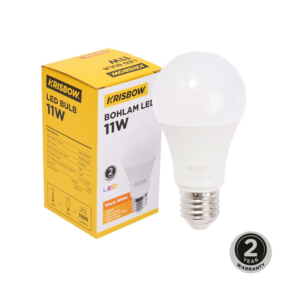 Jual Krisbow Lumi Bohlam Led 11 Watt Warm White Kuning Terbaik | Informa