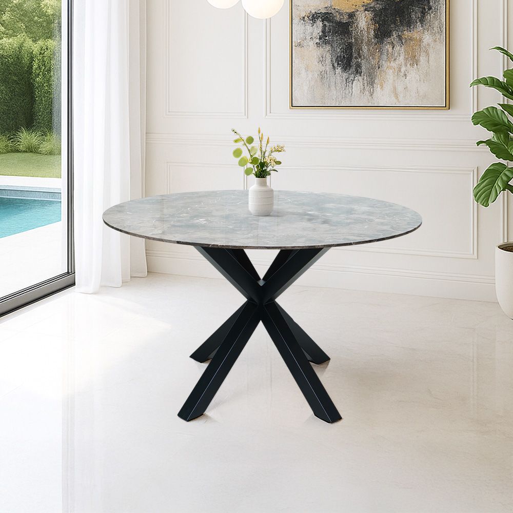 Jual Informa Heaven Meja Makan Marble Round Cokelat Terbaik | Informa