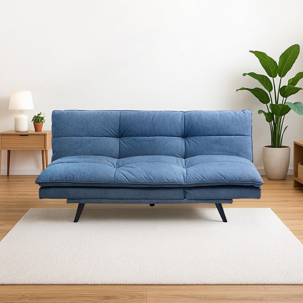 Jual Informa Bloom Sofa Bed Fabric Biru Abu Abu Terbaik | Informa