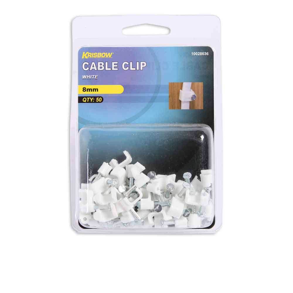 Jual Krisbow Kabel Clip 8 Mm 50 Pcs Putih Terbaru | Ruparupa