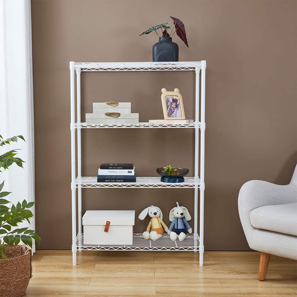 Jual Stora Rak Besi 4 Tingkat 91 X 35 X 138 Cm Ivory Terbaru | Ruparupa