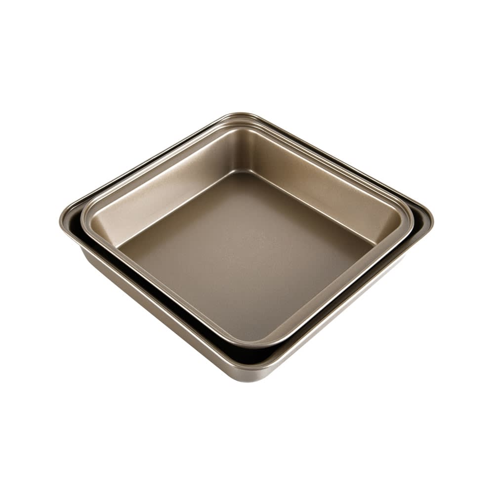 Jual Cooking Color Set 2 Pcs Loyang Kue Square Gold Terbaik | Informa