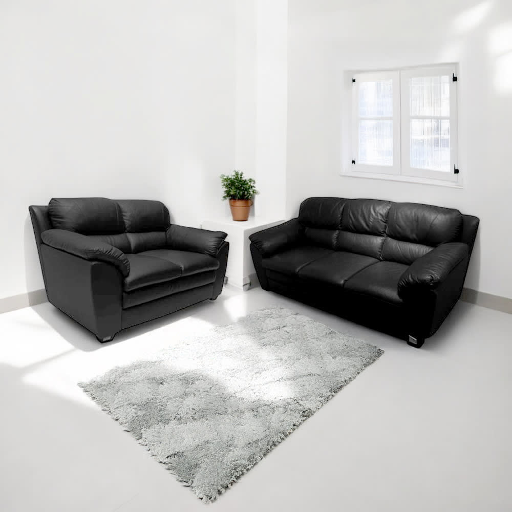 Jual Informa Ziva Set Sofa Kulit 2 3 Seater Hitam Terbaik | Informa