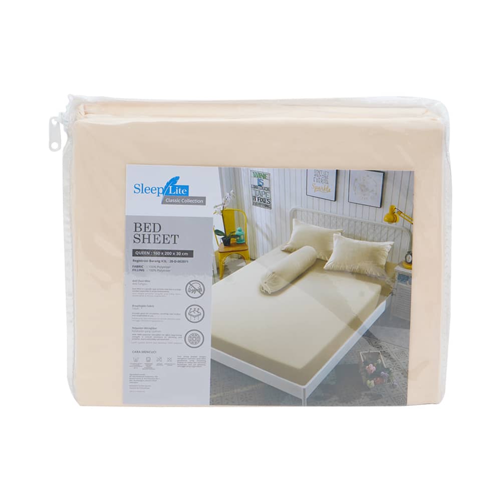 Jual Sleeplite 160 X 200 X 30 Cm Set 5 Pcs Seprai Microtex Buttercream