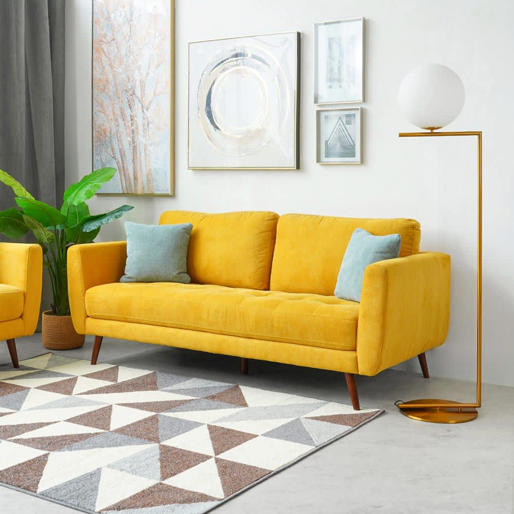 Jual Nordia Arlington Sofa Fabric 2 5 Dudukan Kuning Terbaru | Ruparupa