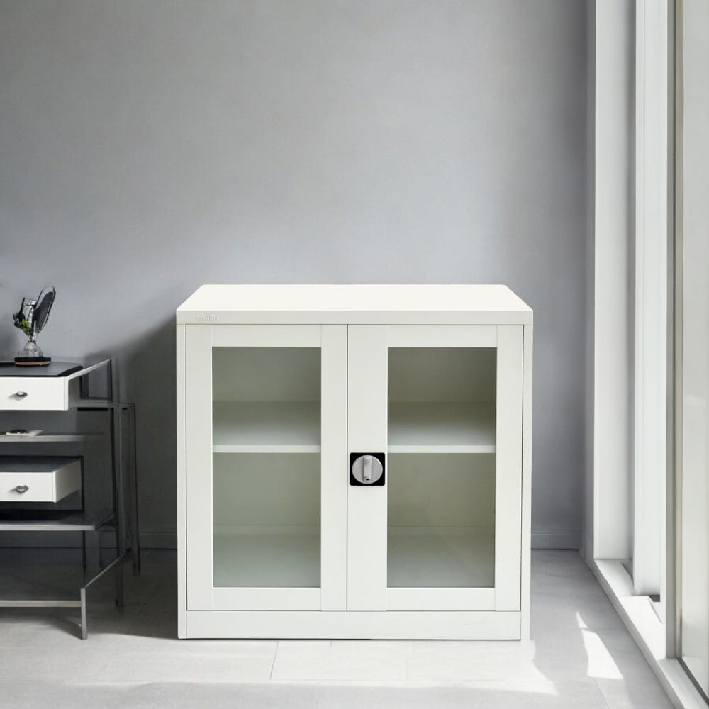 Jual Informa Kabinet Kantor Metal 2 Pintu Kaca Putih Terbaik | Informa