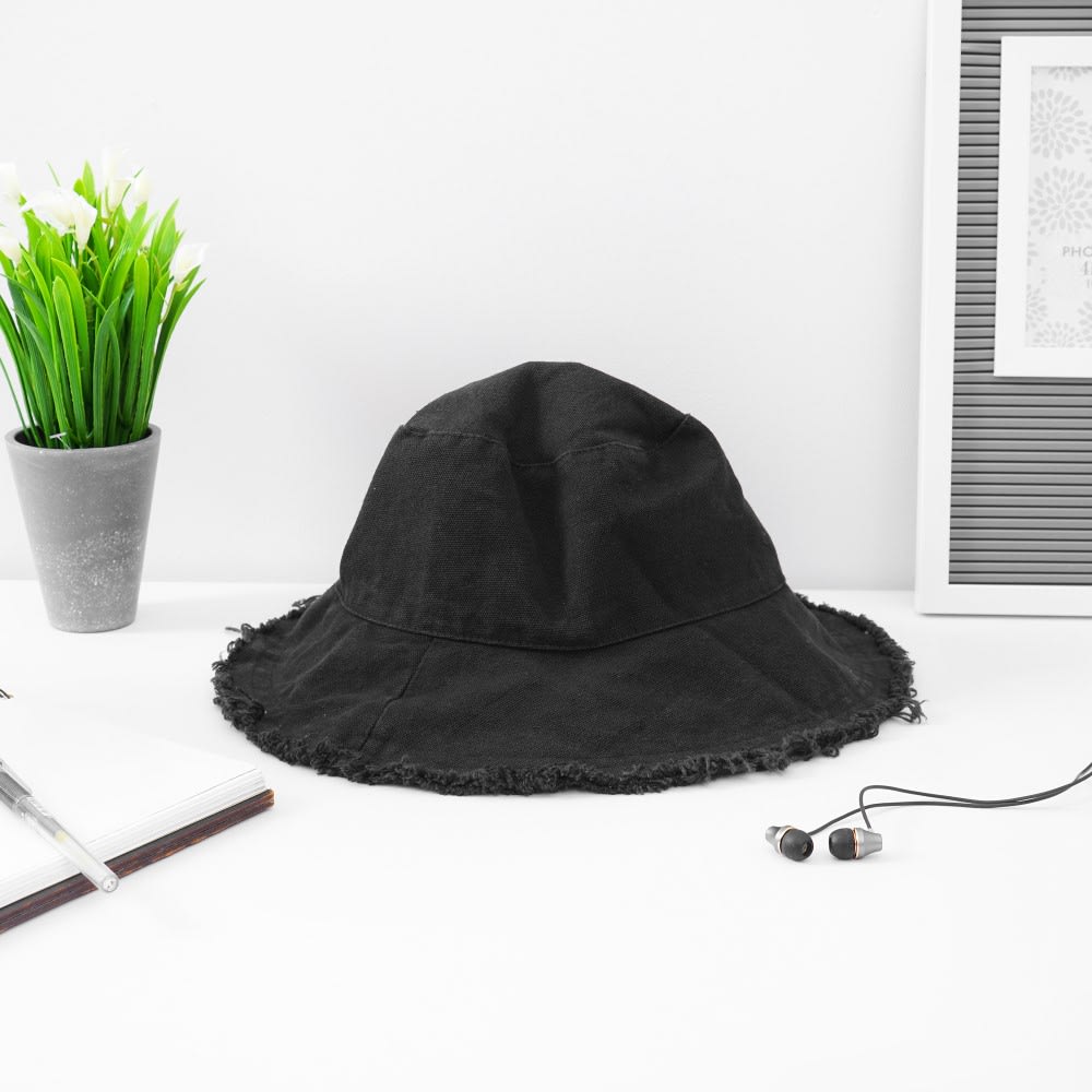 Jual Ataru Topi Bucket Raw Edge Hitam Terbaru | Ruparupa