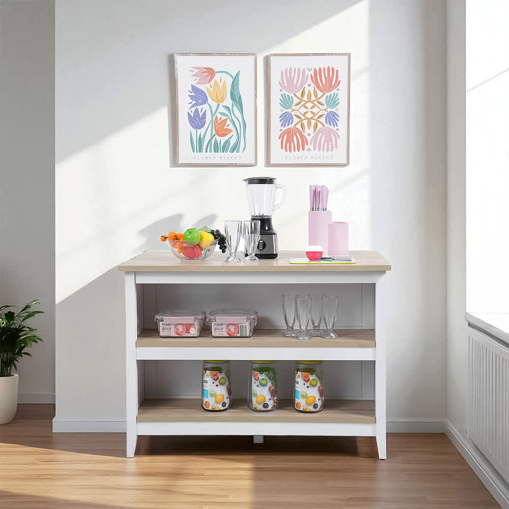 Jual Informa Gania Meja Dapur Putih Cokelat Oak Terbaru | Ruparupa